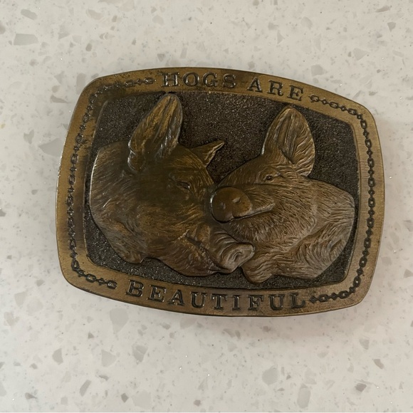 Vintage | Accessories | Vintage 979 Hogs Are Beautiful Belt Buckle ...